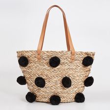 Sinsay - Torba z rafii z pomponami - Beżowy - Ceny i opinie - Ceneo.pl