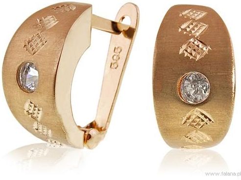 Falana Kolczyki Złote Z Białą Cyrkonią Gk094 - 2,19 G. - Ceny i opinie ...