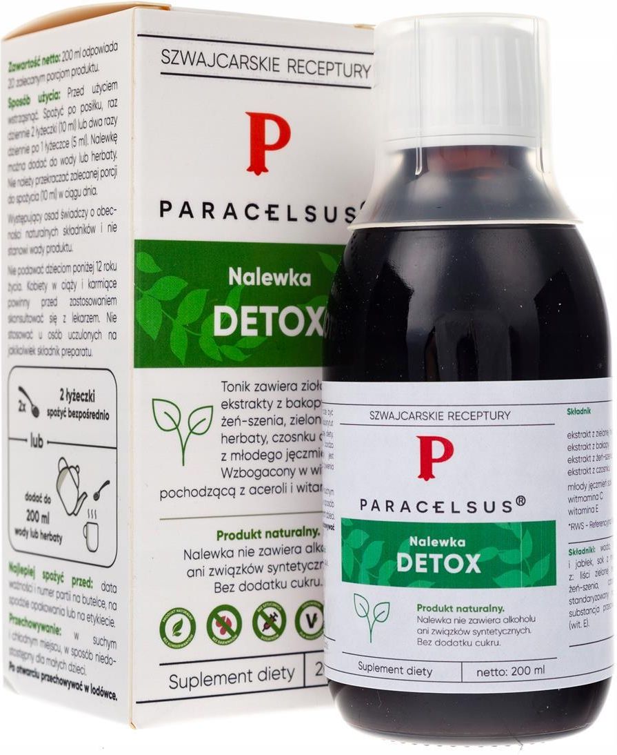 PHARMATICA Nalewka Paracelsusa Detox 200ml - Opinie i ceny na Ceneo.pl