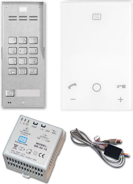 Domofon ACO Domofon Familio 1-Rodzinny Natynkowy Czytnik Breloków Zamek ...