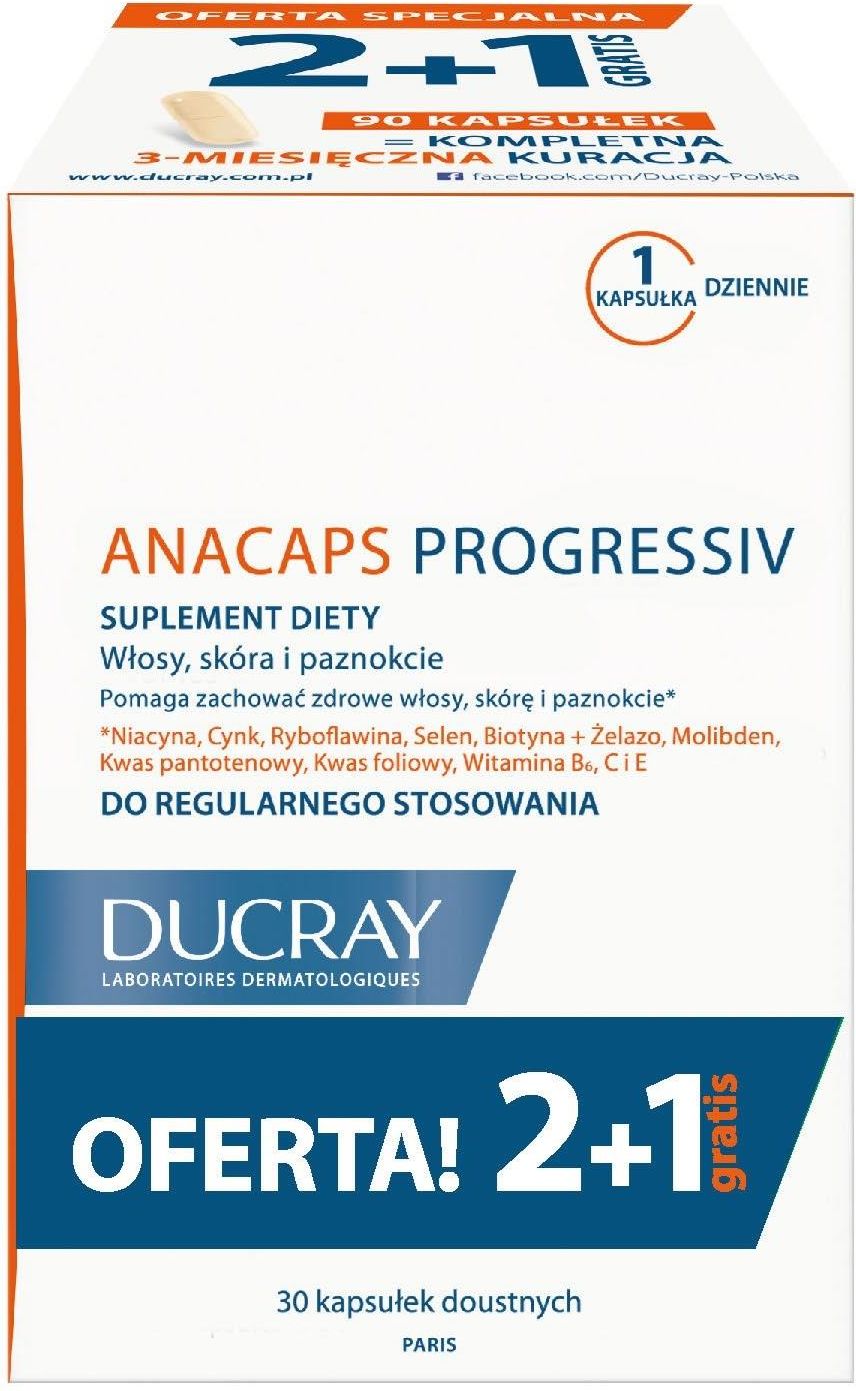 Ducray Anacaps Progressiv 3x30 kaps - Opinie i ceny na Ceneo.pl