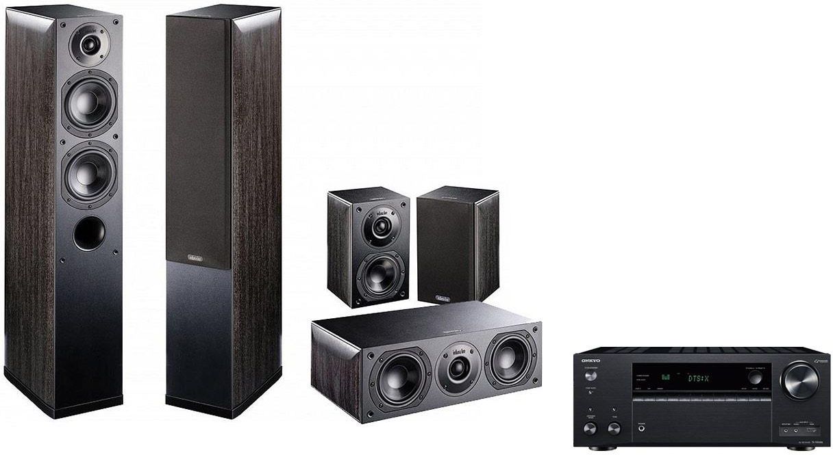Kino domowe Onkyo TX-NR686 czarny + Indiana Line Nota 550X + 240X ...