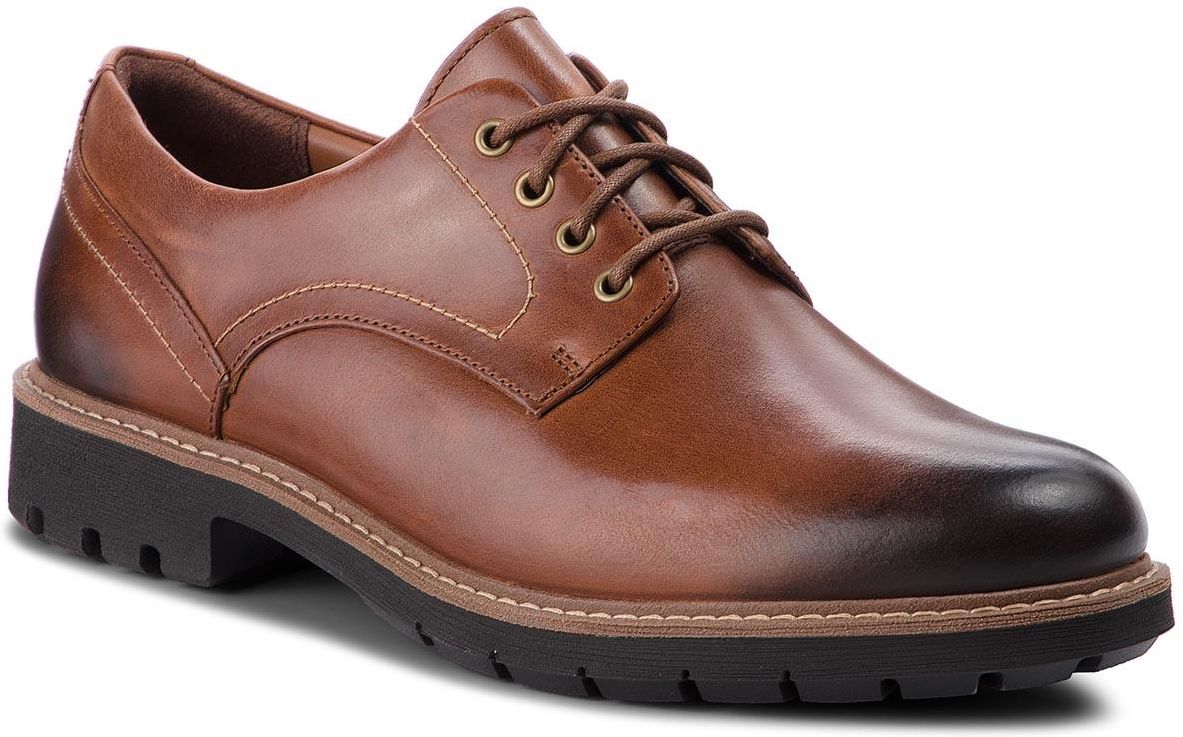 Półbuty CLARKS - Batcombe Hall 261275517 Dark Tan Leather - Ceny i ...