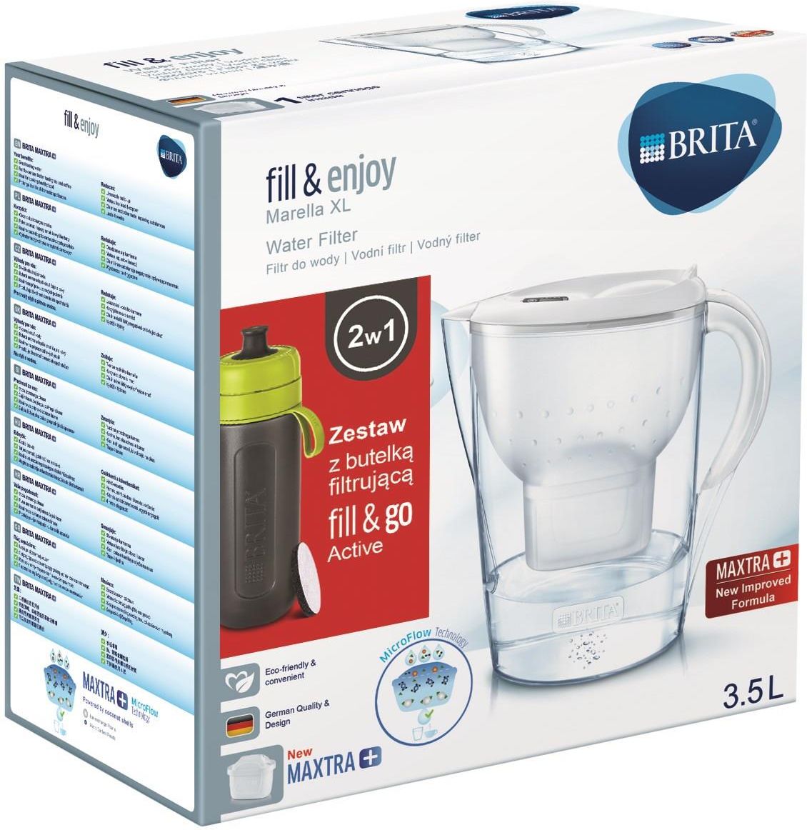 Dzbanek filtrujący BRITA fill&enjoy Marella XL biały + fill&go Active ...