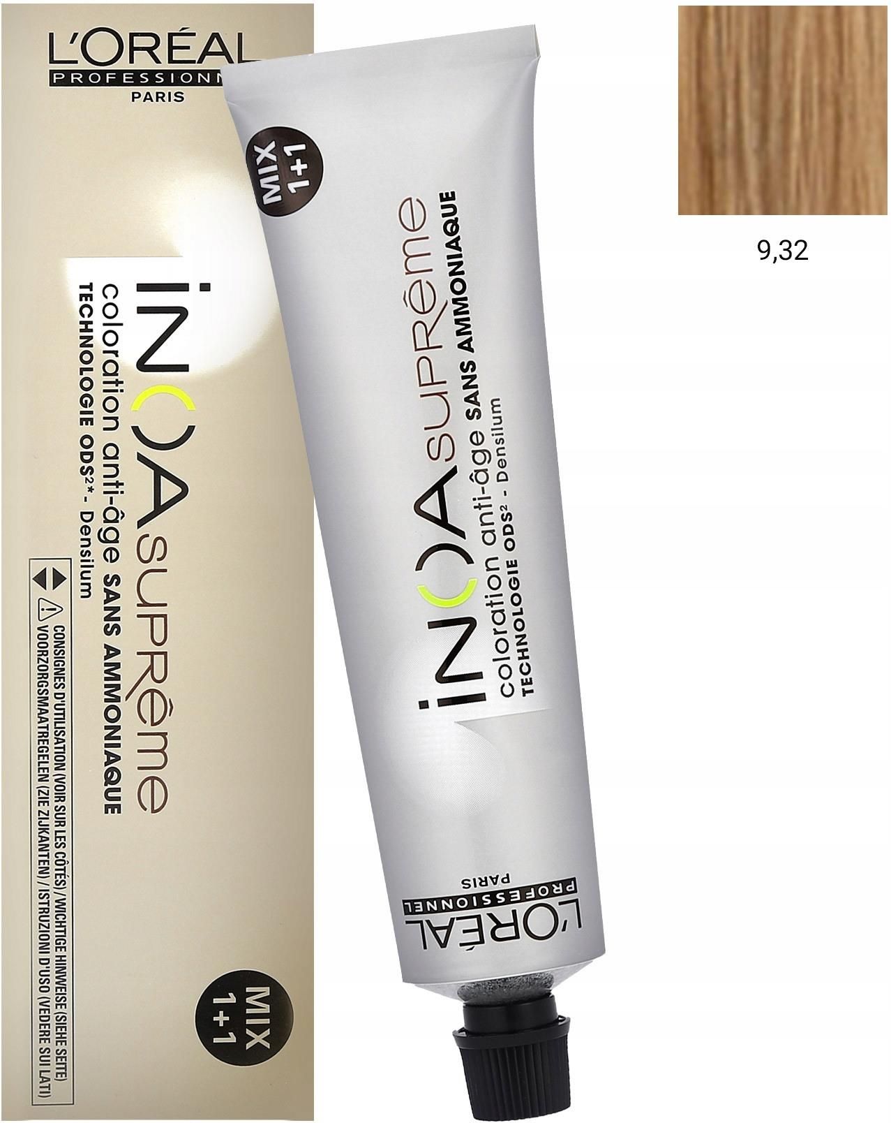 L'Oreal Inoa Supreme 9.32 Trwała farba do włosów siwych kolor 9.32 ...