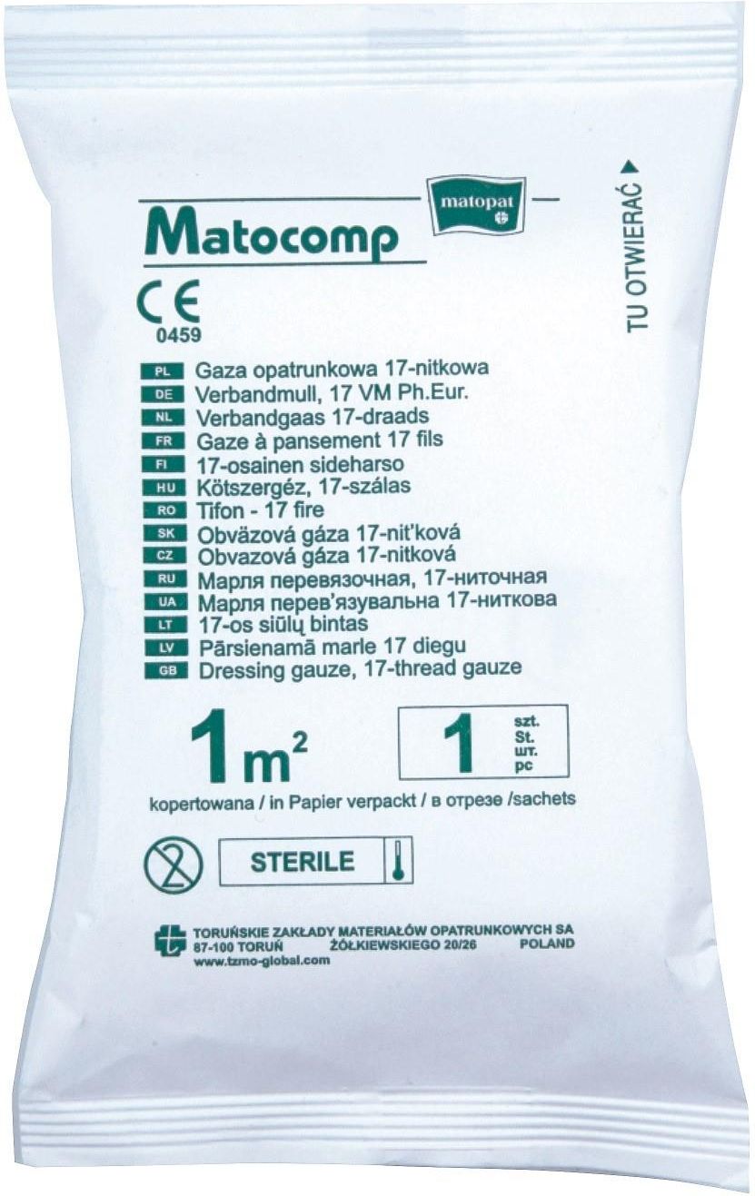 Matopat Gaza Opatrunkowa Matocomp Jałowa (Blister) 1 M2 17 1M2 1 szt ...