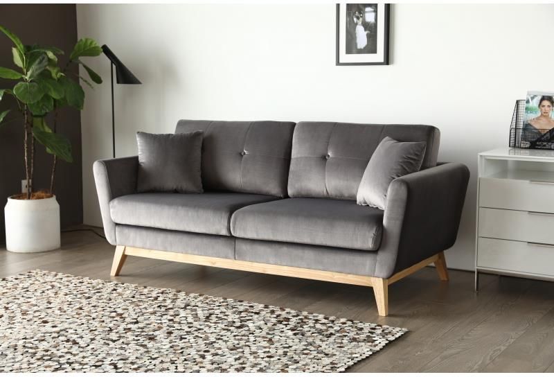 Lectus Sofa Welurowa Trzyosobowa Ulv Ciemnoszara Hksofa031 - Opinie i ...