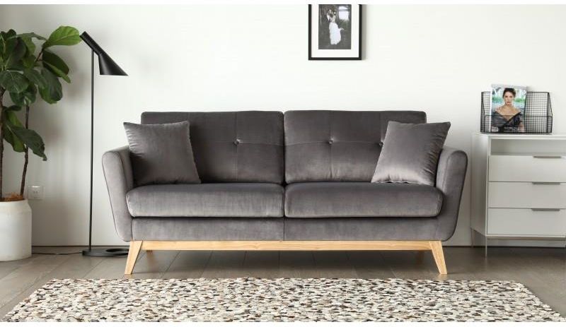 Lectus Sofa Welurowa Trzyosobowa Ulv Ciemnoszara Hksofa031 - Opinie i ...