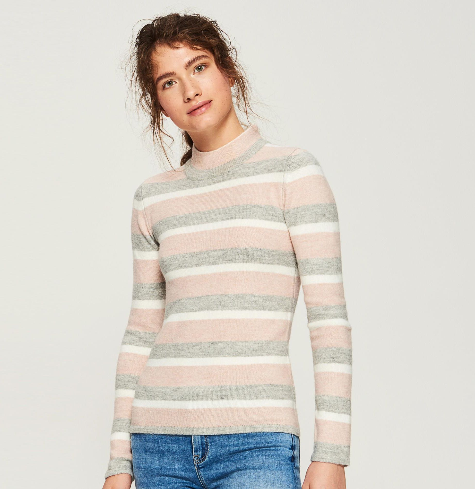 Sinsay - Sweter w paski - Różowy - Ceny i opinie - Ceneo.pl