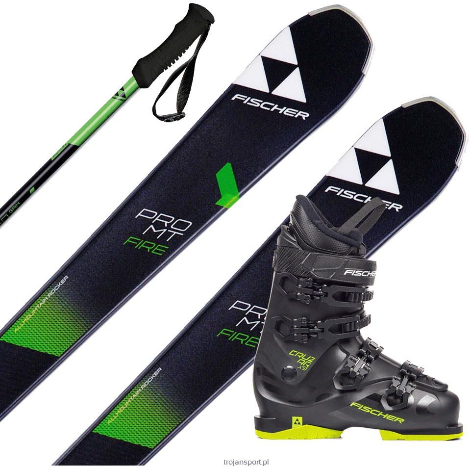 Narty Fischer Zestaw Zjazdowy Pro Mt Fire Cruzar X 9 0 + Kije Unlimited ...