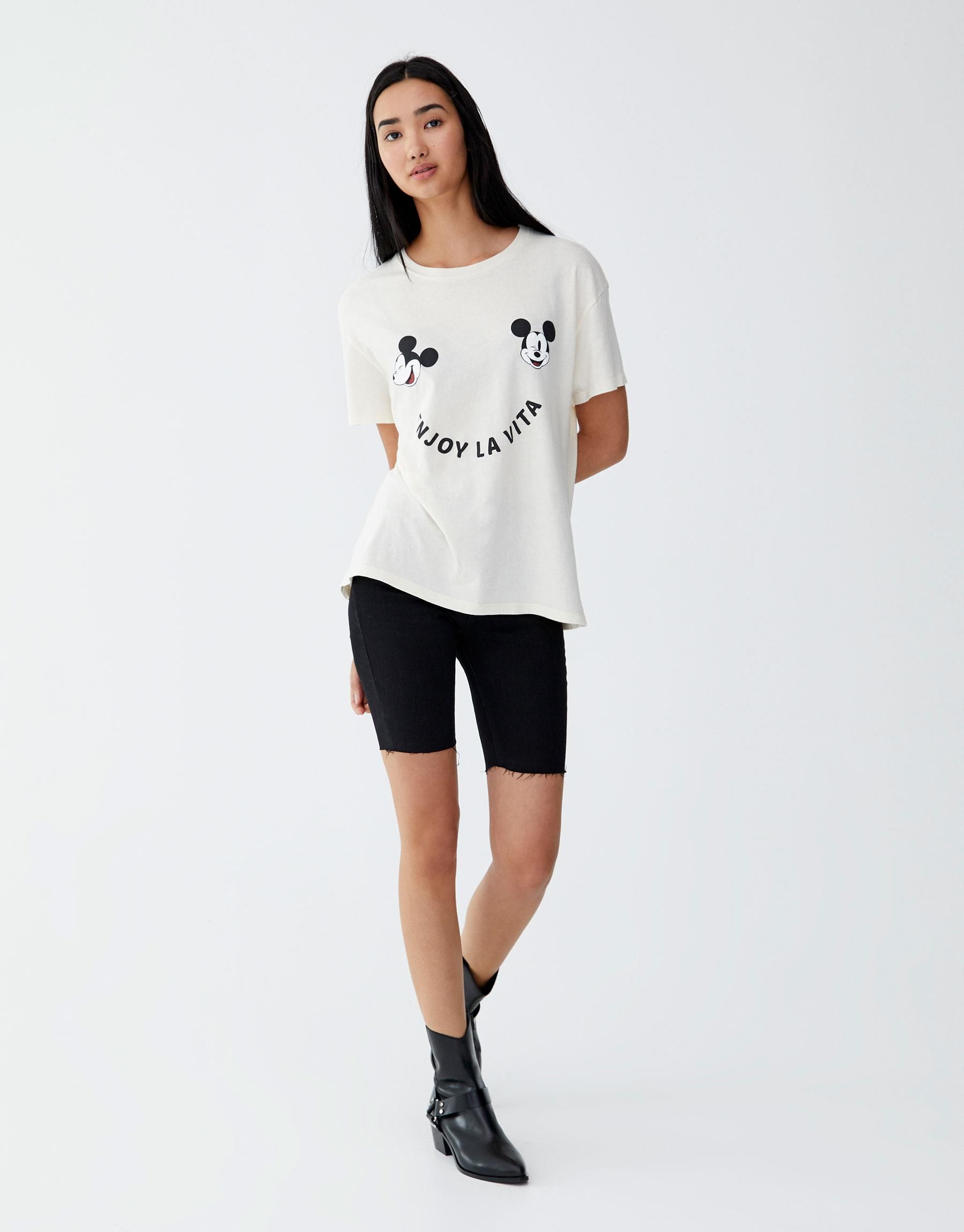 Pull&Bear Koszulka z Myszką Miki i napisem - Ceny i opinie - Ceneo.pl