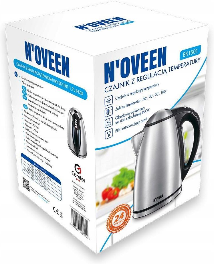 Czajnik elektryczny N'oveen EK1501 1,7l Inox - Opinie i ceny na Ceneo.pl