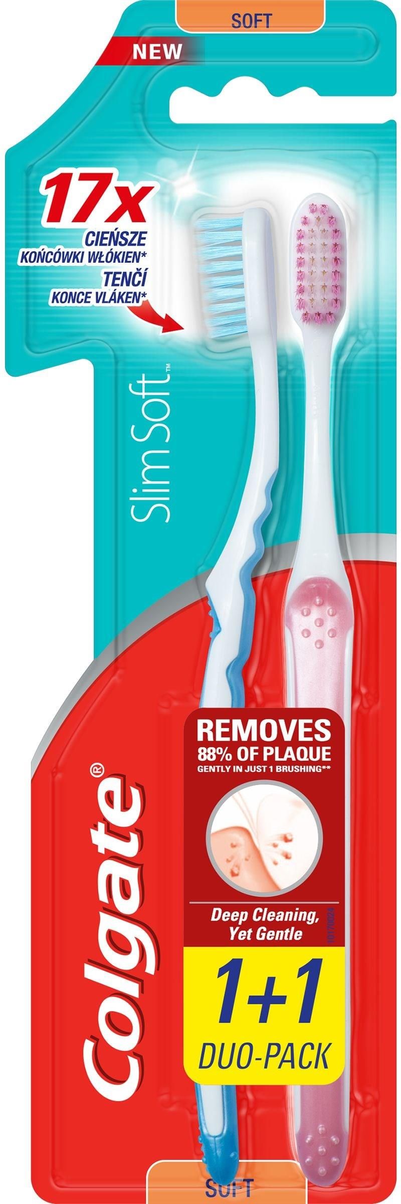 Colgate Slim Soft Szczoteczka do zębów miękka 2szti - Opinie i ceny na ...