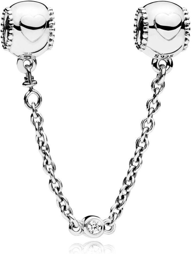 Pandora Srebrny Łańcuszek Zabezpieczający Cyrkonia Sześcienna ...