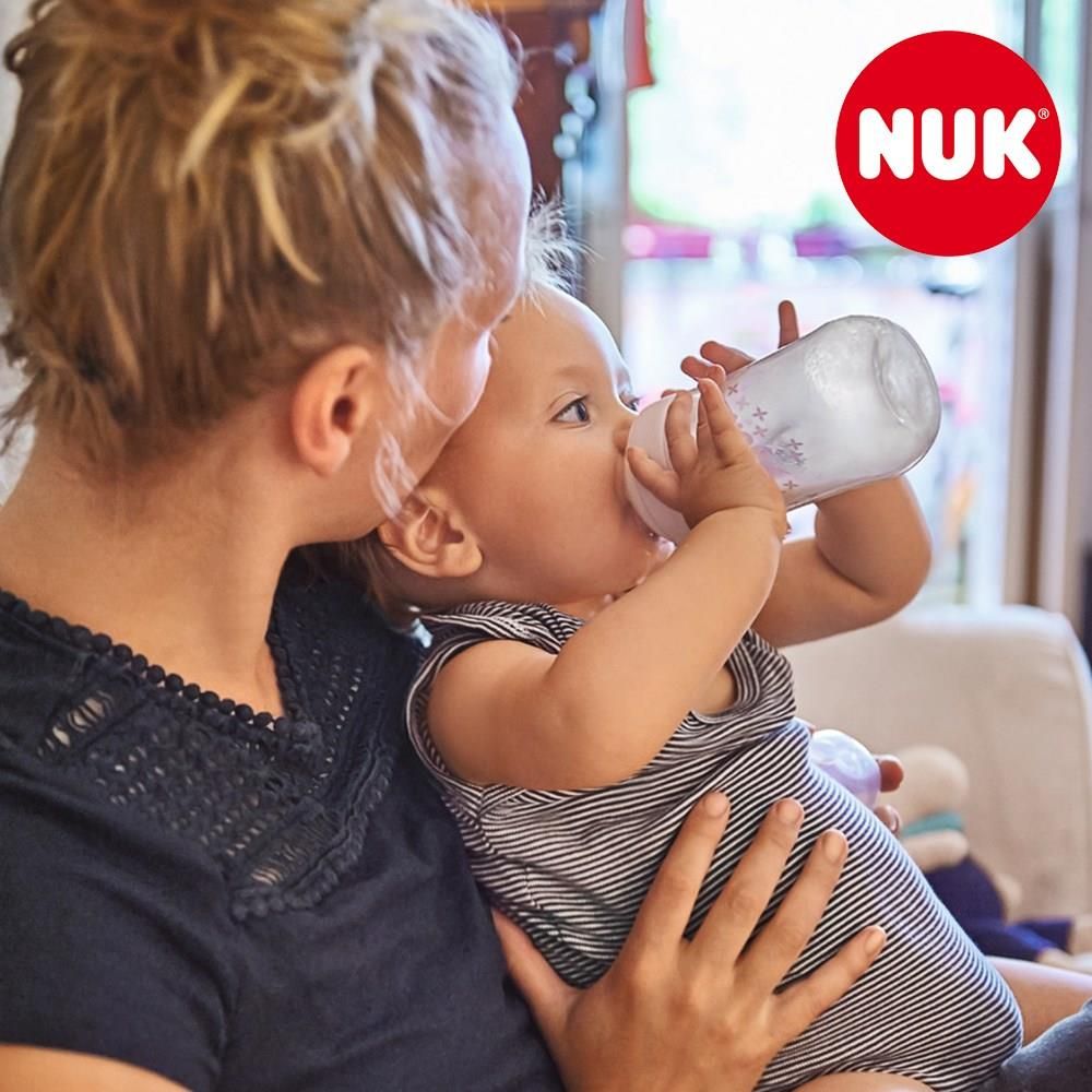 NUK Butelka szklana Nature Sense + silikonowy smoczek 0-6 miesięcy M do mleka 240 ml - Ceny i ...