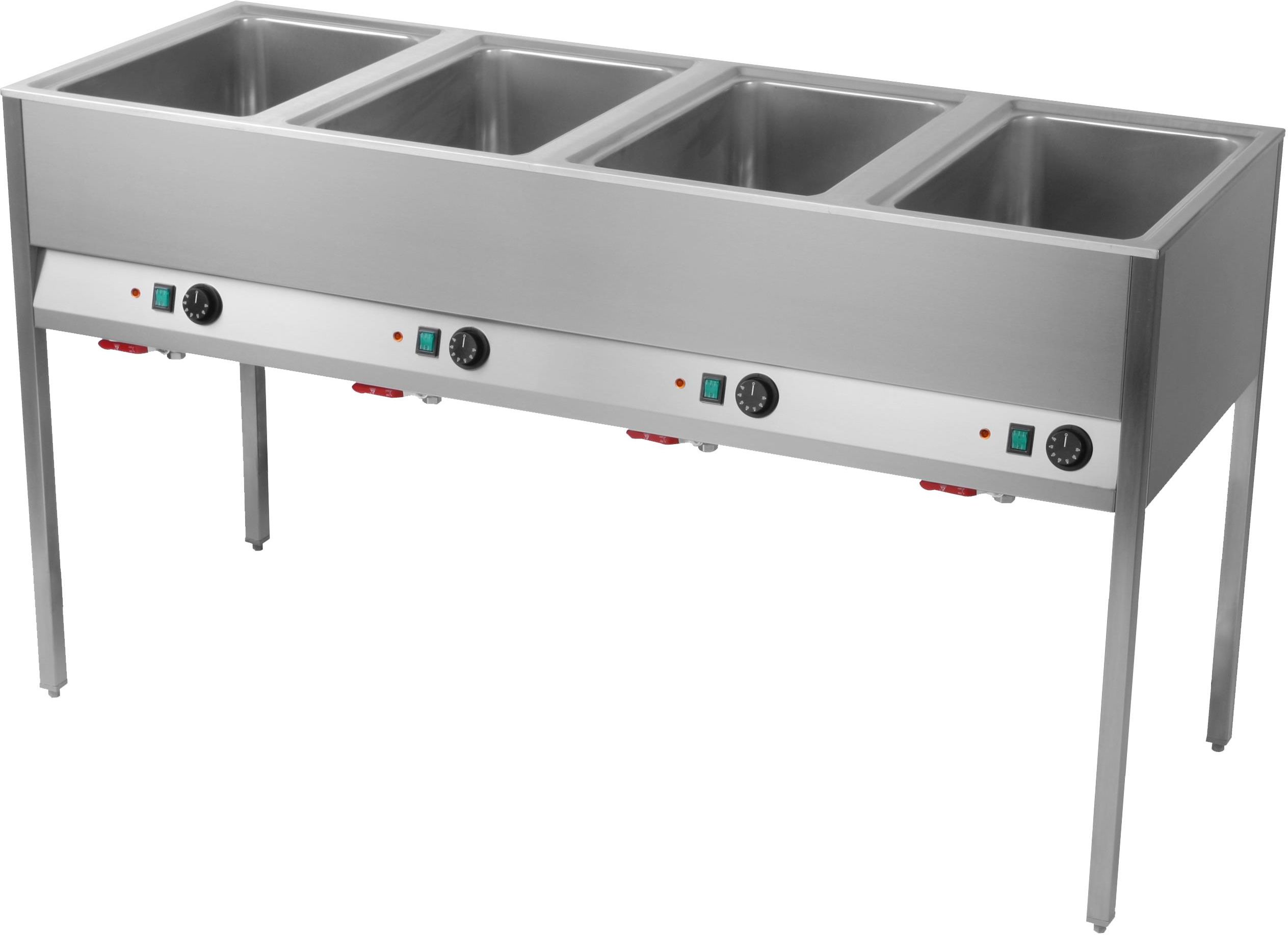 Bemar elektryczny 4-komorowy 4x GN 1/1 200 mm, z kranem spustowym, z ...