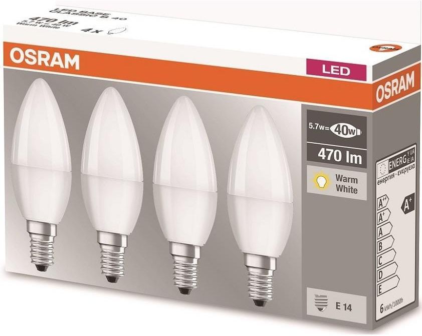 Osram Ledvance Led Classic B40 5,7W 40W 470Lm E14 2700K 4Szt. - Opinie i atrakcyjne ceny na Ceneo.pl