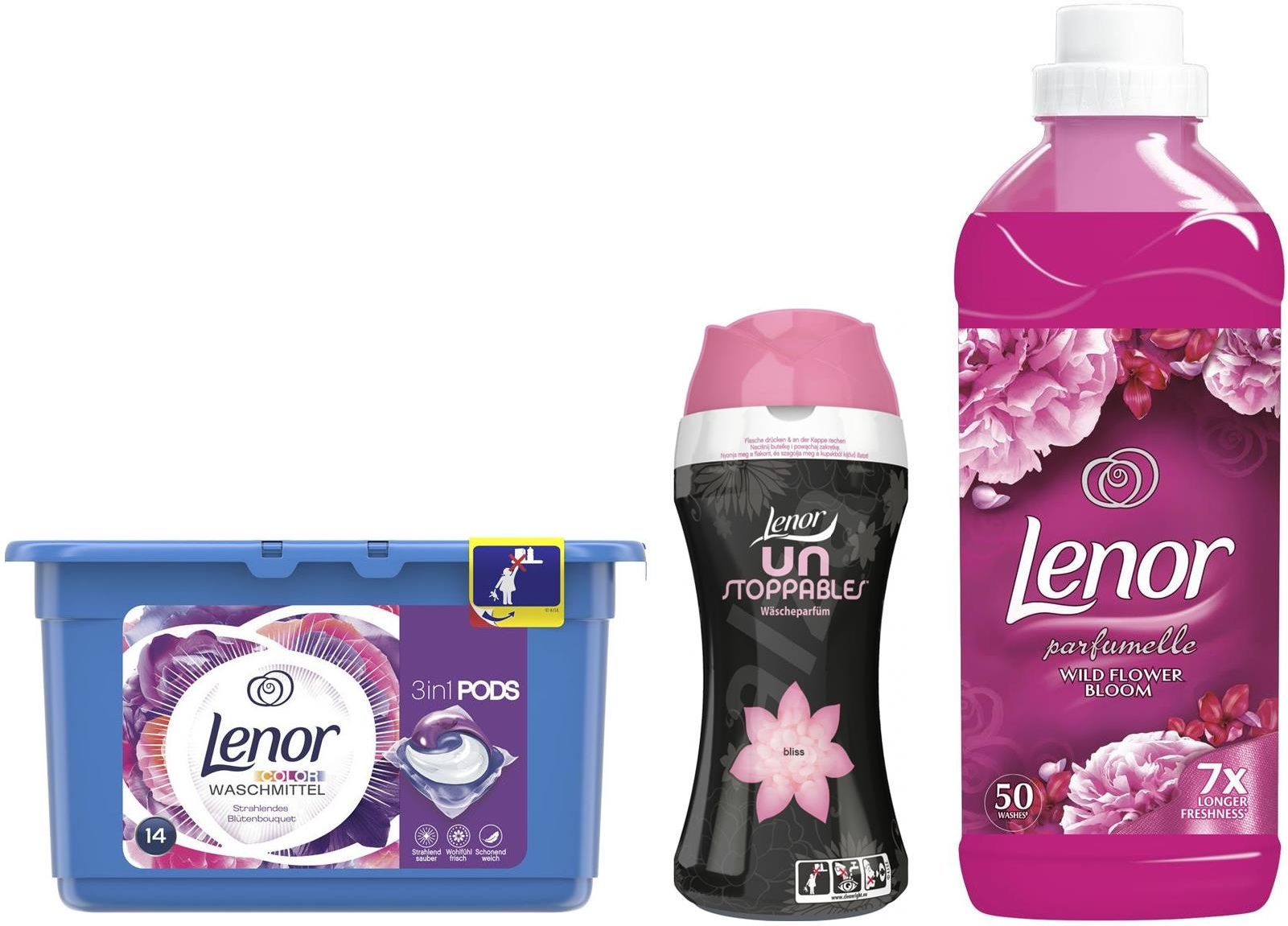 Lenor Flower Bouquet 14 Szt + Wild Flower Bloom 1,5 L 50 Prań ...