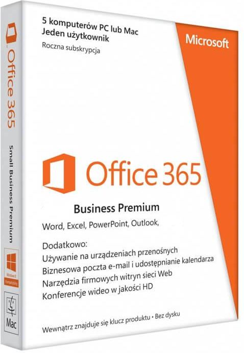 Program biurowy Microsoft Office 365 Business Standard 5PC na 12 ...