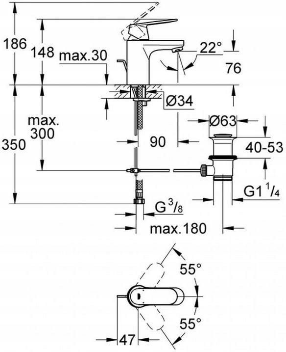 Bateria GROHE Eurosmart Cosmopolitan 32825000 - Baterie Umywalkowe ...