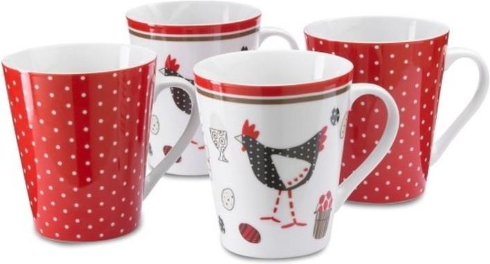 Cooksmart England Zestaw 4 Porcelanowych Kubków Chicken 350 Ml (8749 ...