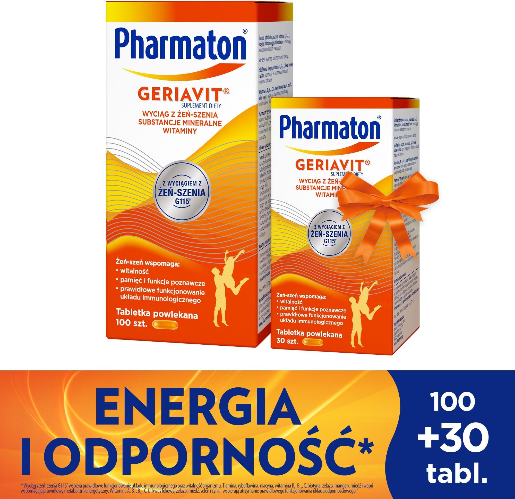 Pharmaton Geriavit Zestaw 100 + 30 tabletek - Opinie i ceny na Ceneo.pl
