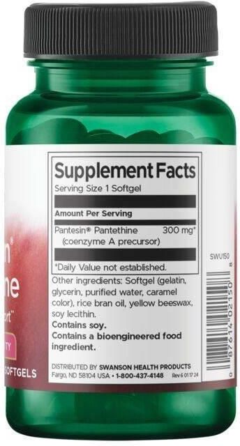 Swanson Pantesin Pantethine 300mg 60kaps. - Opinie i ceny na Ceneo.pl