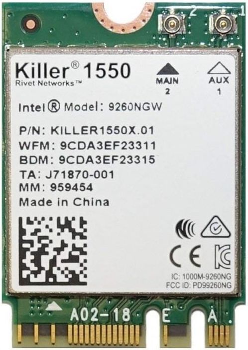 Karta sieciowa Karta sieciowa Intel Killer Wireless-AC 1550 ...