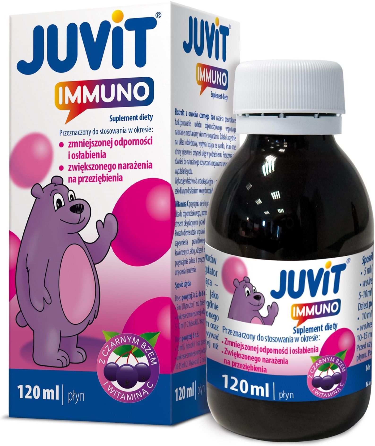 Juvit Immuno płyn dla dzieci powyżej 3 roku życia 120ml - Opinie i ceny ...