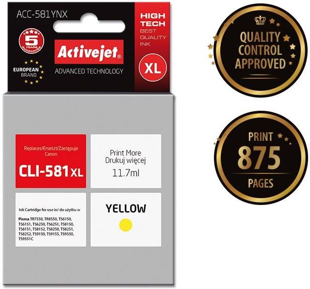 Tusz Tusz Activejet ACC-581YNX zamiennik CLI-581Y XL do drukarki ...
