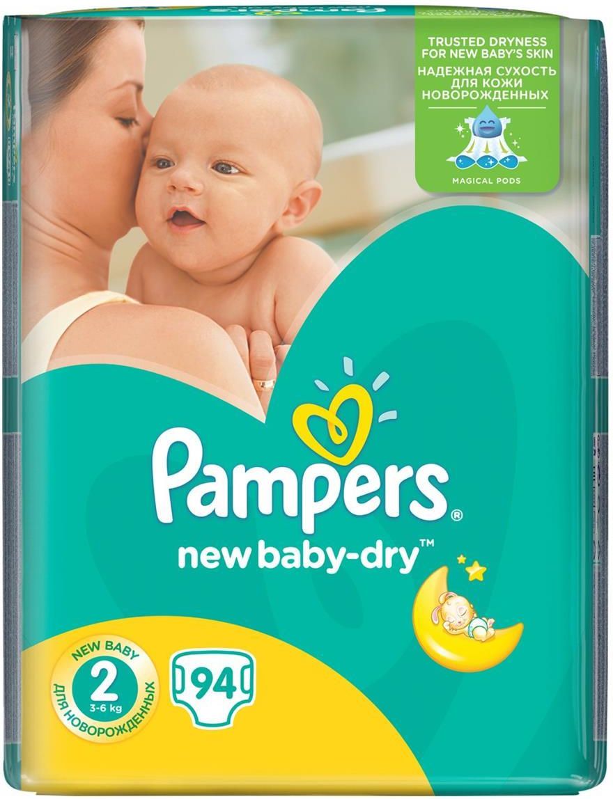 Pampers New Baby-Dry 2 Mini (3-6kg) 94 szt. - Pieluszki jednorazowe 2 ...