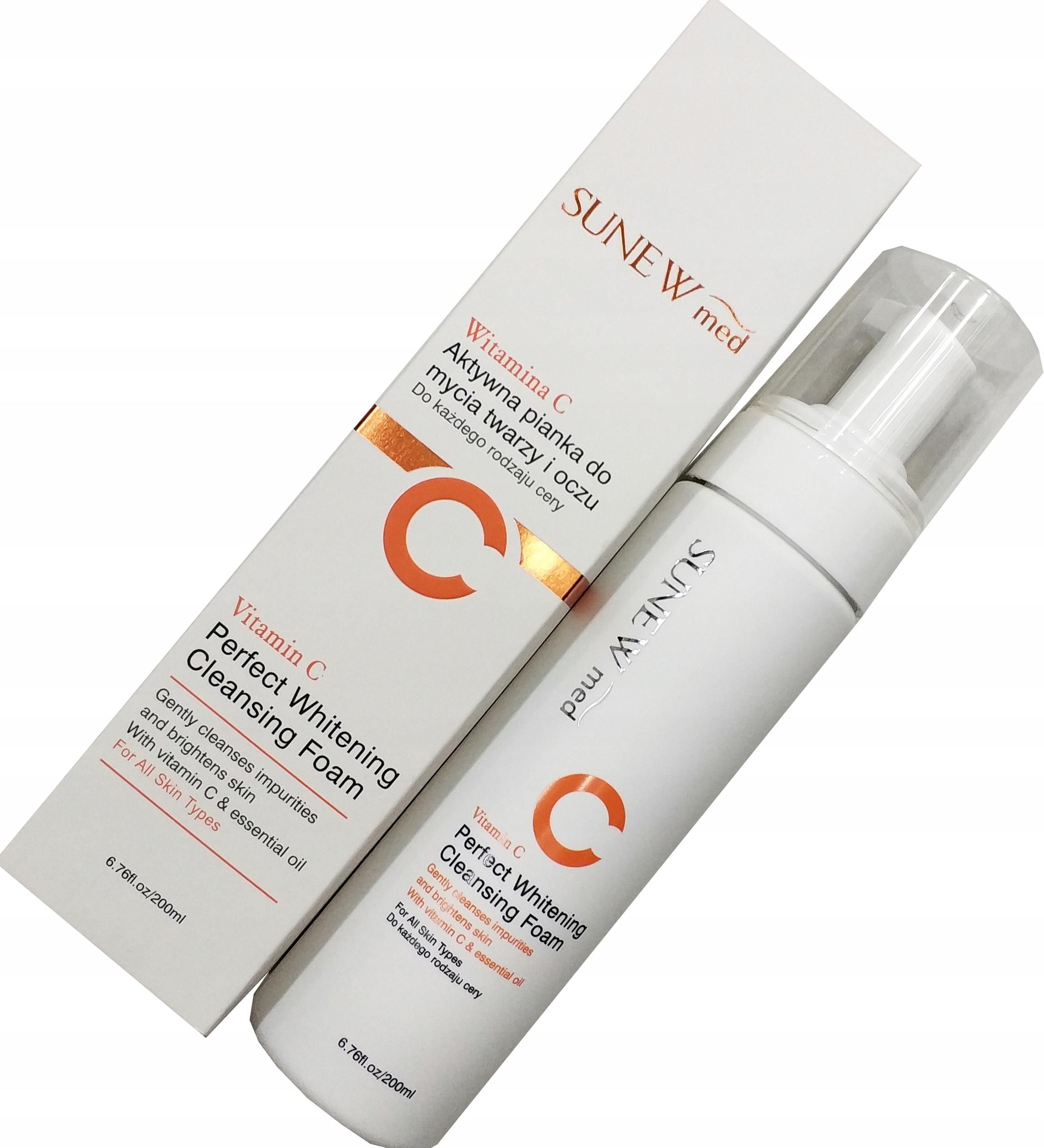 Sunew Med Aktywna pianka enzymatyczna do mycia twarzy i oczu z witaminą ...