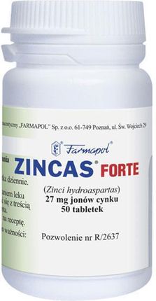 Zincas Forte 27Mg 50 Tabl - Opinie i ceny na Ceneo.pl