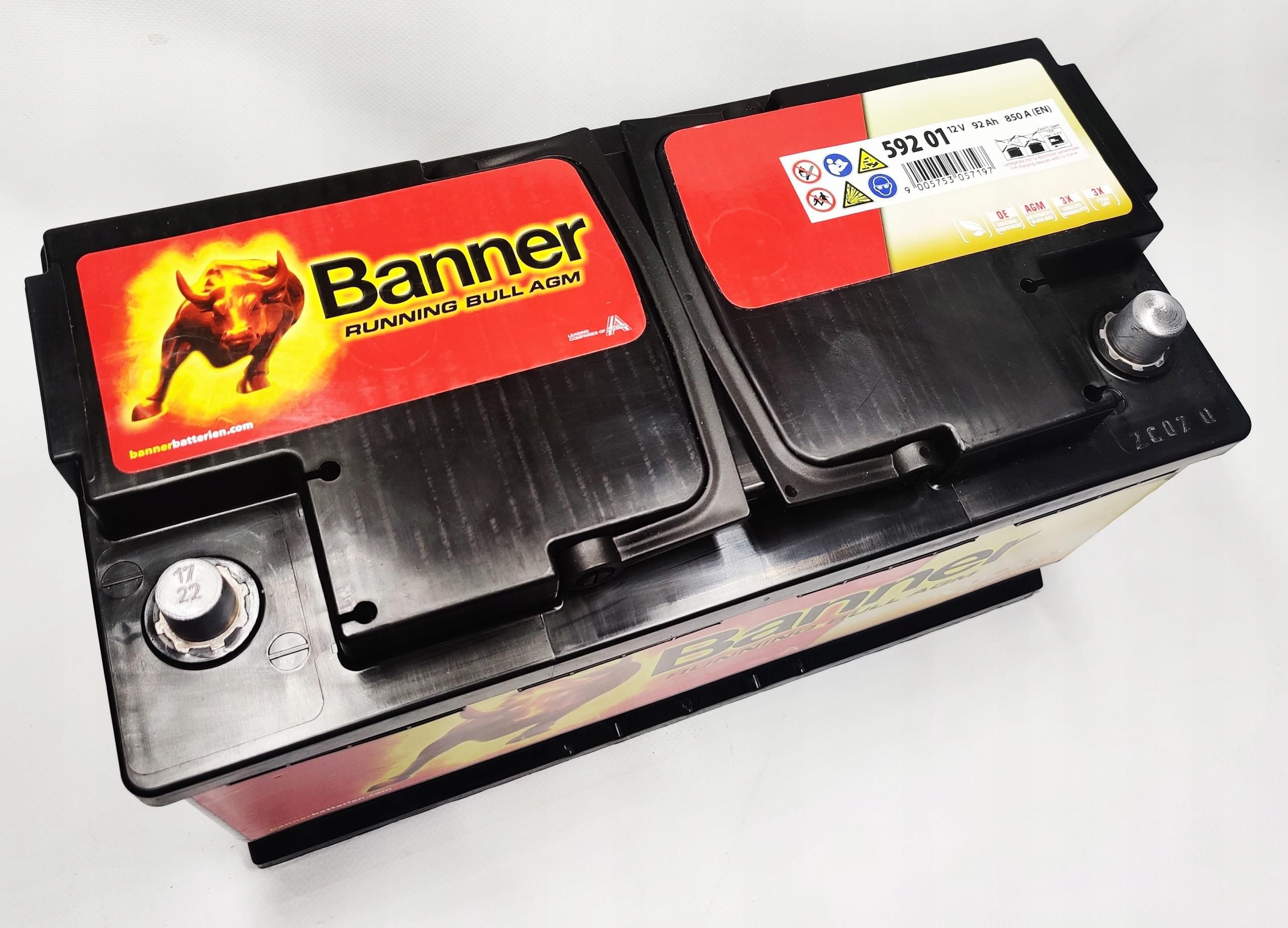 Akumulator Banner Running Bull AGM 92AH 850A 59201 592 01 - Opinie i ...