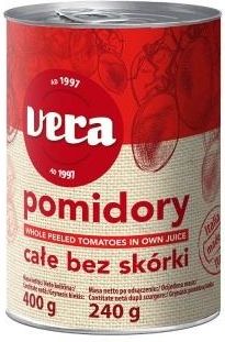 Vera Pomidory Pelati Całe Bez Skórki 400G - Ceny i opinie - Ceneo.pl