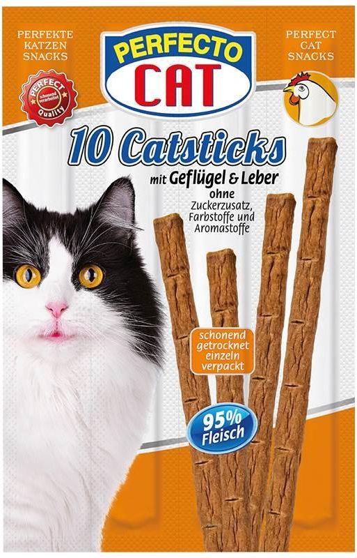 Karma Perfecto Cat Pałeczki Mięsne Catsticks Drób I Wątroba 10x5G ...