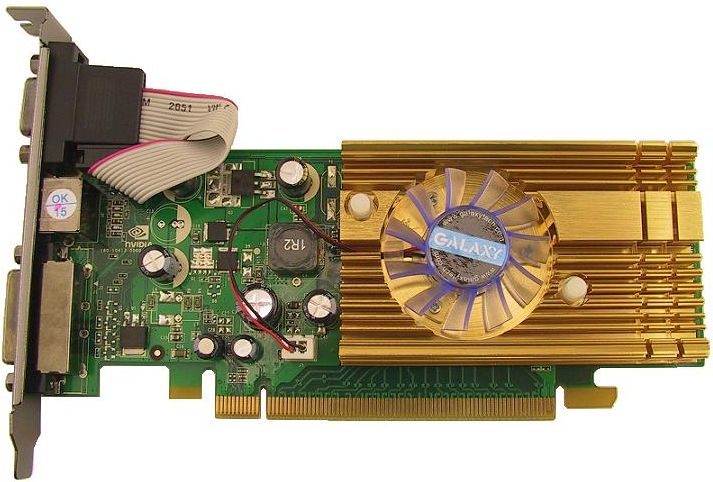 Galaxy GeForce 8400GS 256MB DDR2 TV-out/DVI PCI-E (2.5ns) Low Profile ...