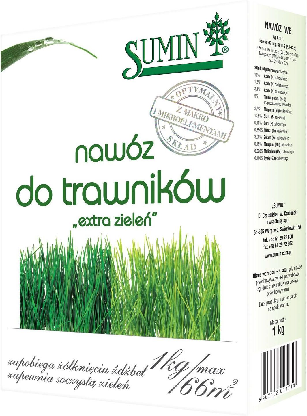 Nawóz Sumin Do Trawnika Extra Zieleń 1kg - Ceny i opinie - Ceneo.pl