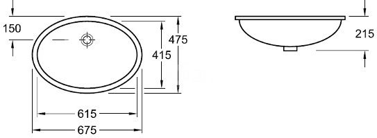 Umywalka Villeroy&Boch EVANA 615x415 weiss (alpin) ceramicplus 614400R1 ...