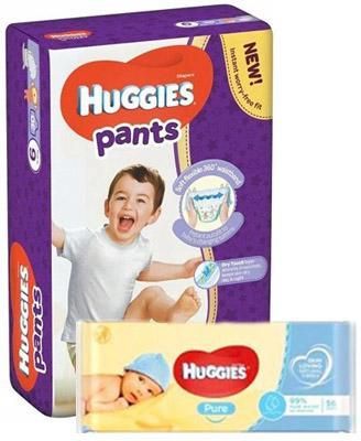 Huggies Pants 6 Pieluchomajtki 15-25Kg 30Szt + Huggies Pure Chusteczki ...