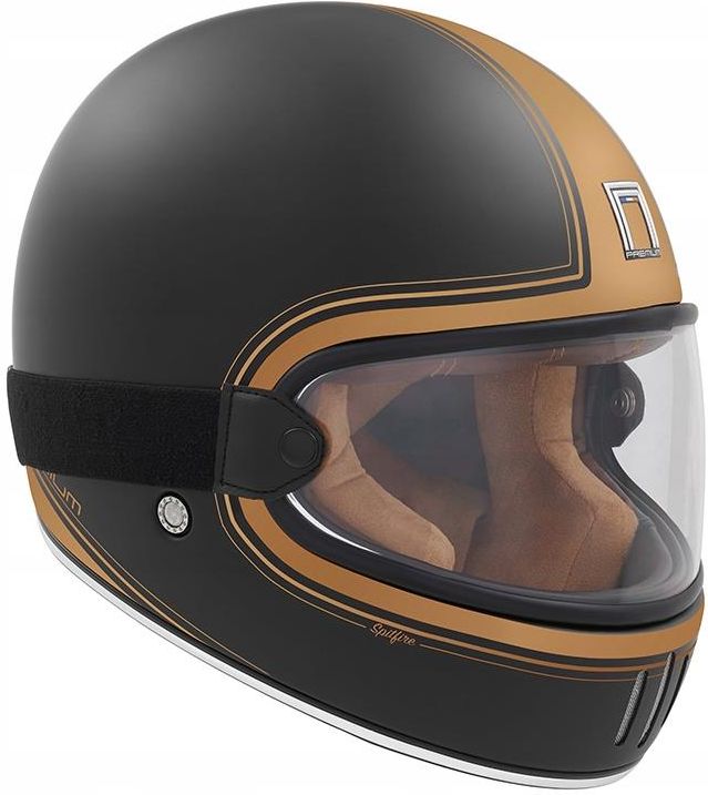 Kask motocyklowy Kask Vintage Gold Nox Z Włókna Tapicerka Skóra ...
