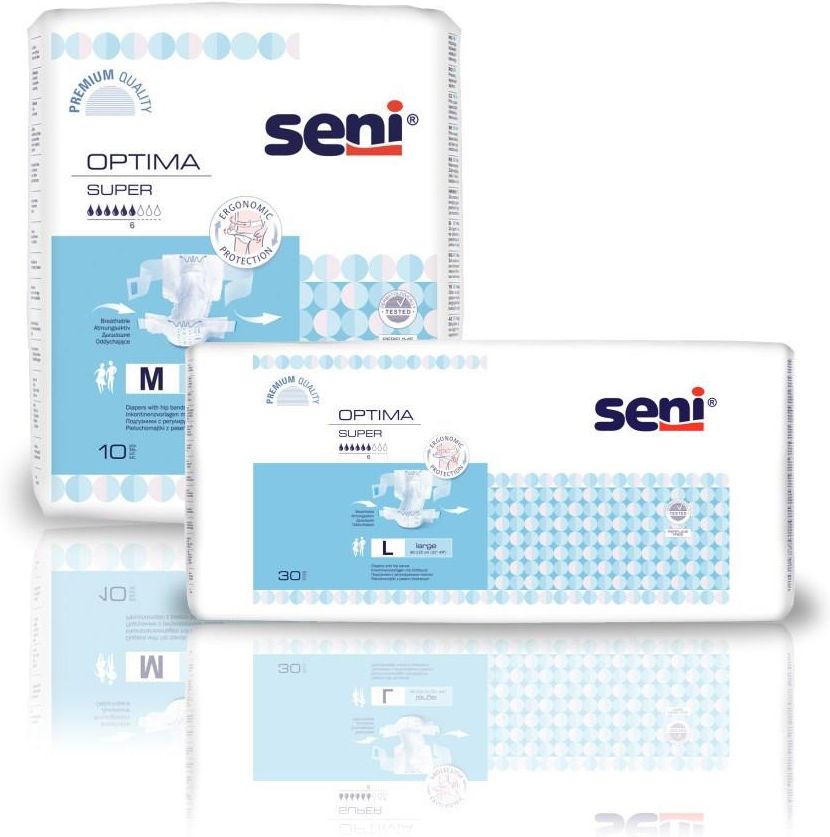 Seni Pieluchomajtki Z Regulowanym Pasem Biodrowym Super Seni Optima Medium (M) 30 szt - Opinie i ...