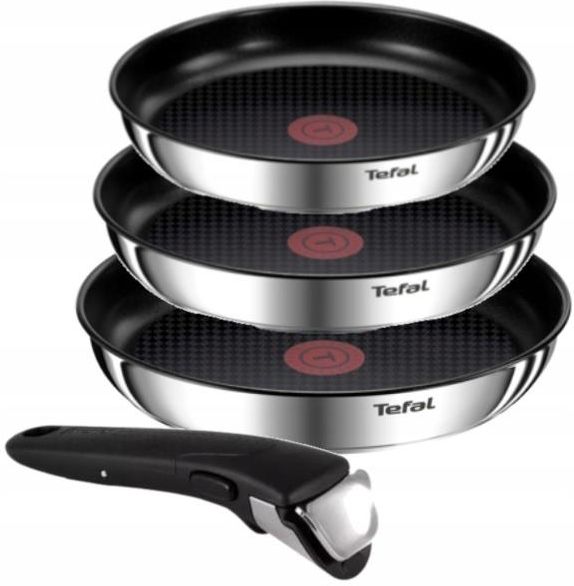 Tefal Patelnie L925S414 Tefal Ingenio EMOTION 22/24/28 cm + rączka + pokrywa do smażenia , 5 PCS ...