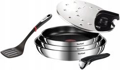Tefal Patelnie L925S414 Tefal Ingenio EMOTION 22/24/28 cm + rączka + pokrywa do smażenia , 5 PCS ...