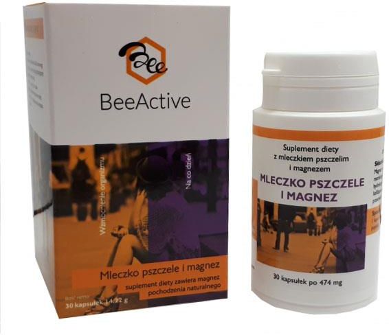 BeeActive, mleczko pszczele i magnez, 30 kaps - Opinie i ceny na Ceneo.pl