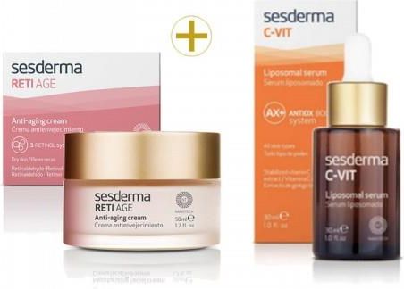 Sesderma C-VIT Serum 30ml + Retiage Krem 50ml - Opinie i ceny na Ceneo.pl