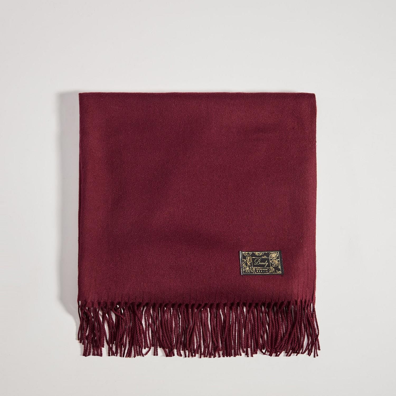 Mohito - Gładki szalik z frędzlami - Bordowy - Ceny i opinie - Ceneo.pl