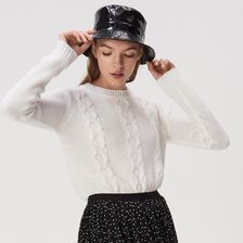 Sinsay - Sweter z warkoczowym splotem - Biały - Ceny i opinie - Ceneo.pl