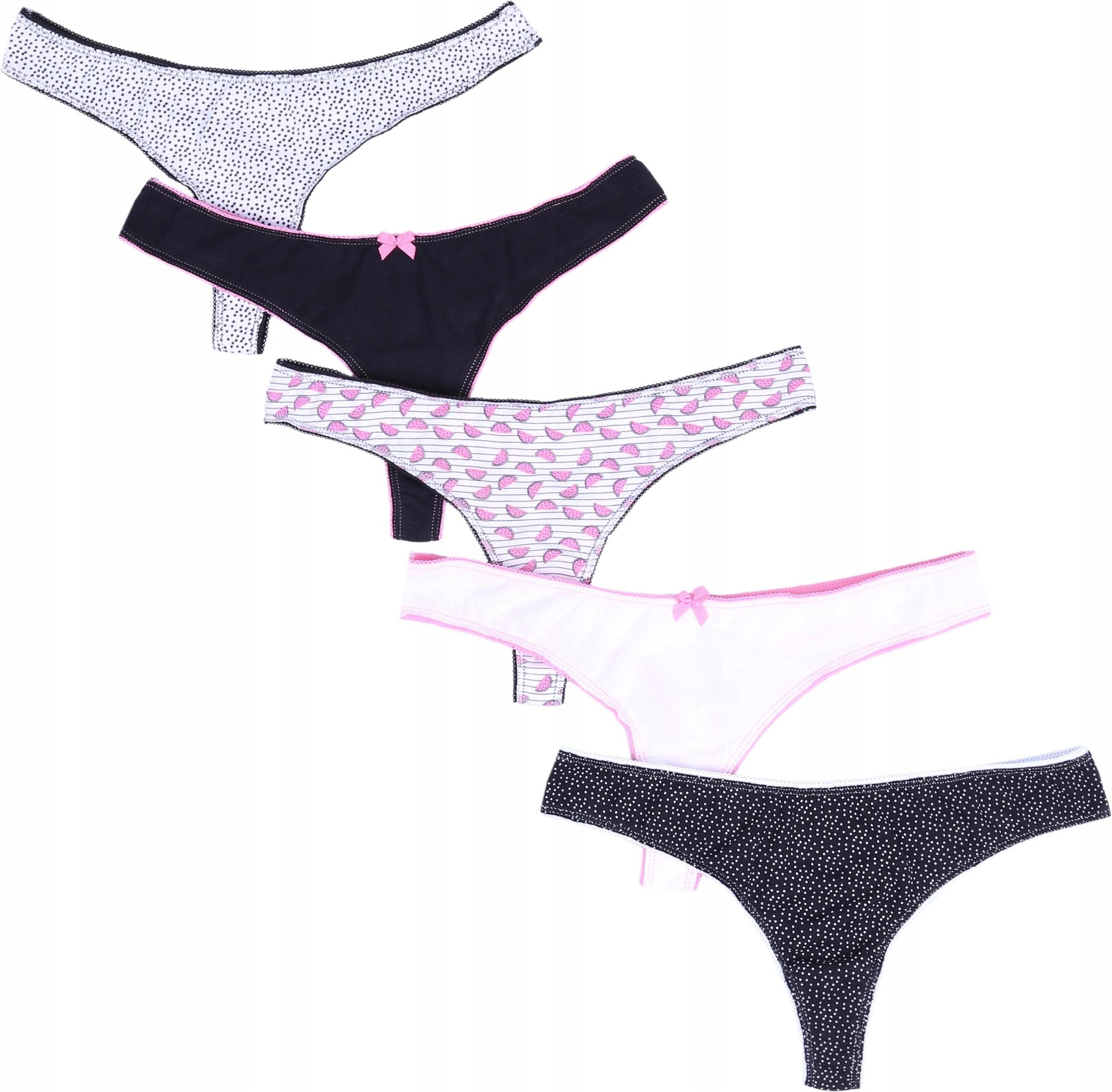 5x Czarno - różowe stringi Primark - Ceny i opinie - Ceneo.pl