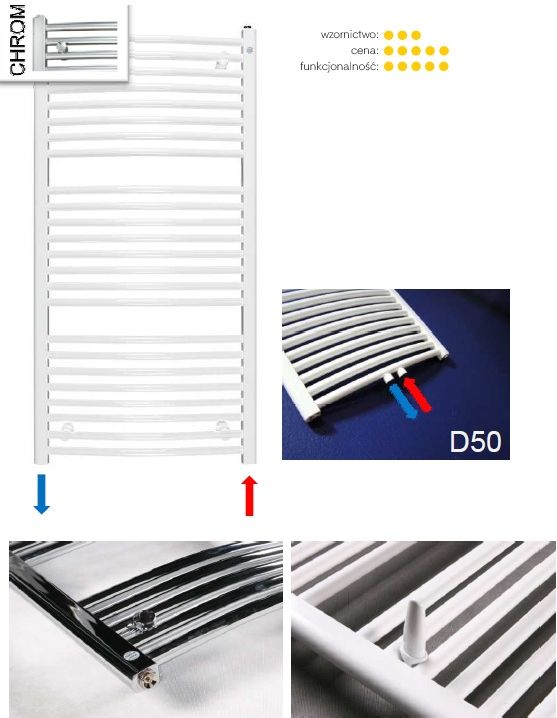 Grzejnik łazienkowy Instal Projekt GŁD-Omega R GŁD-OR-530/1700 - Opinie ...